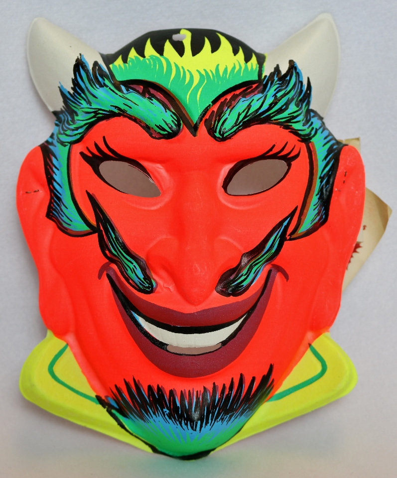 Vintage Devil Halloween Mask Collectible 1960s Zest Bar Demon Costume ...