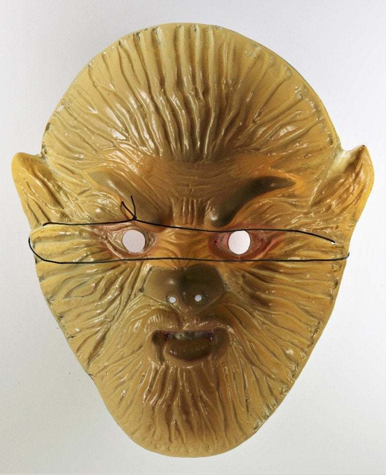 Vintage Werewolf Wolf Man Halloween Mask Collectible Costume Monster S ...