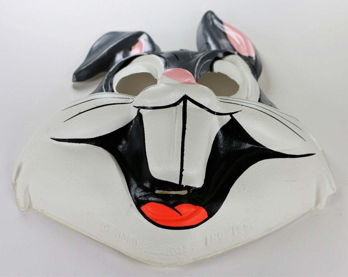 Vintage Bugs Bunny Halloween Mask Looney Tunes Warner Bros Collectible ...