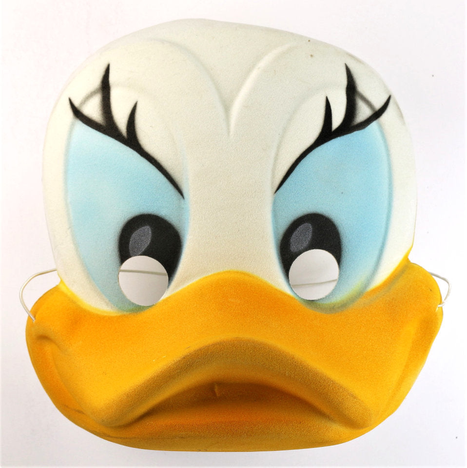 Vintage Felt Daisy Duck Halloween Mask Walt Disney Ben Cooper Collecti ...