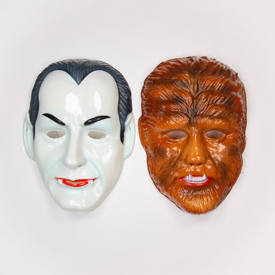 Vintage Universal Monsters Halloween Mask Set Wolfman Dracula Werewolf ...