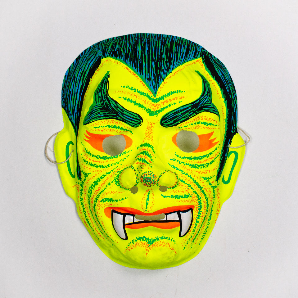 Vintage Neon Vampire Halloween Mask Collectible Costume Monsters Dracu ...