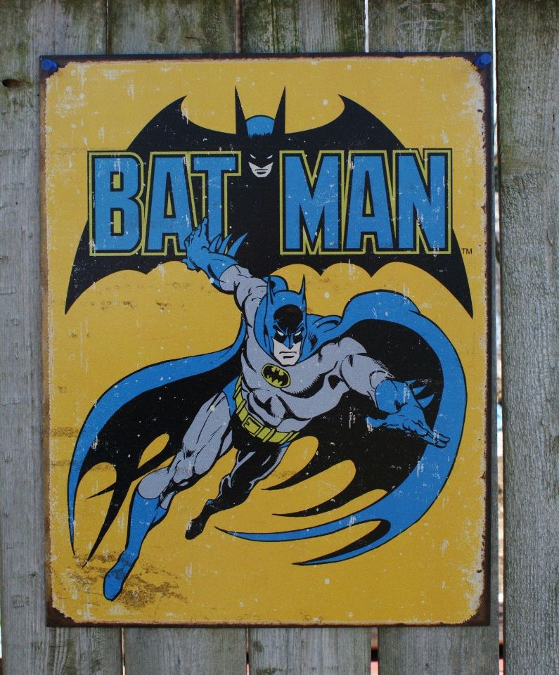 Batman DC Comics Tin Metal Sign Comic Book Superhero Vintage Retro Sty ...