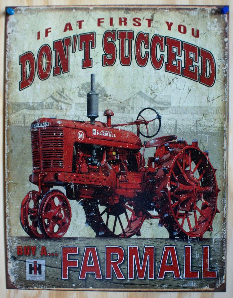 Farmall Tin Metal Sign Farm Tractor Country Barn International Harvest ...