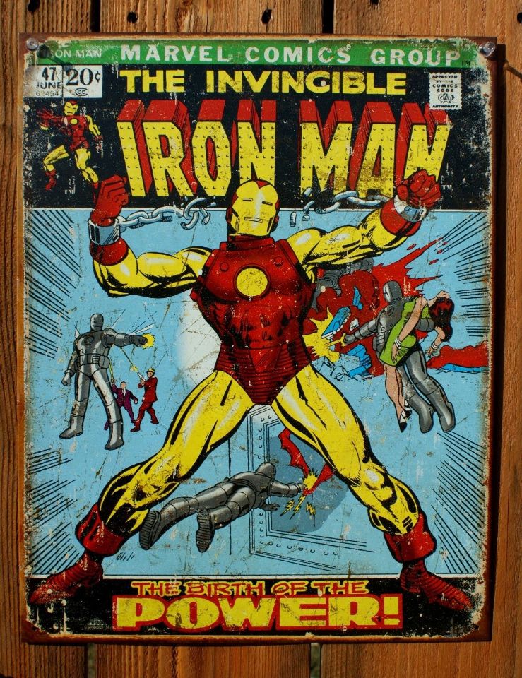 The Invincible Iron Man Tin Metal Sign Marvel Comics Group Comic Book ...