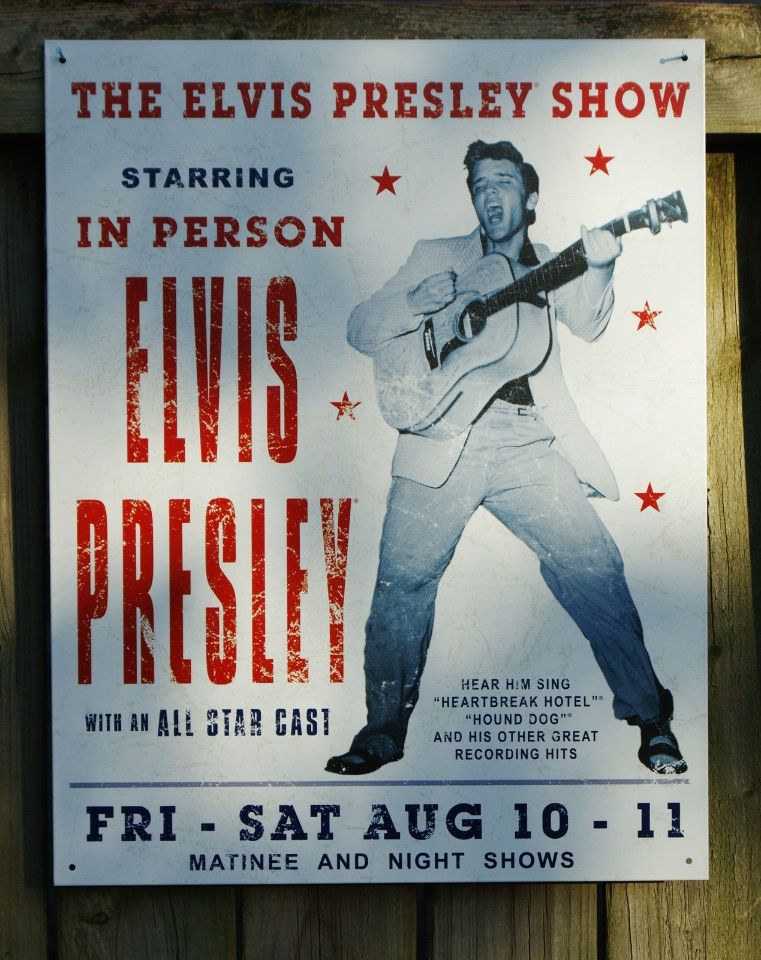 Elvis Presley Concert Hand Bill Tin Metal Sign Music Man Cave Garage G ...