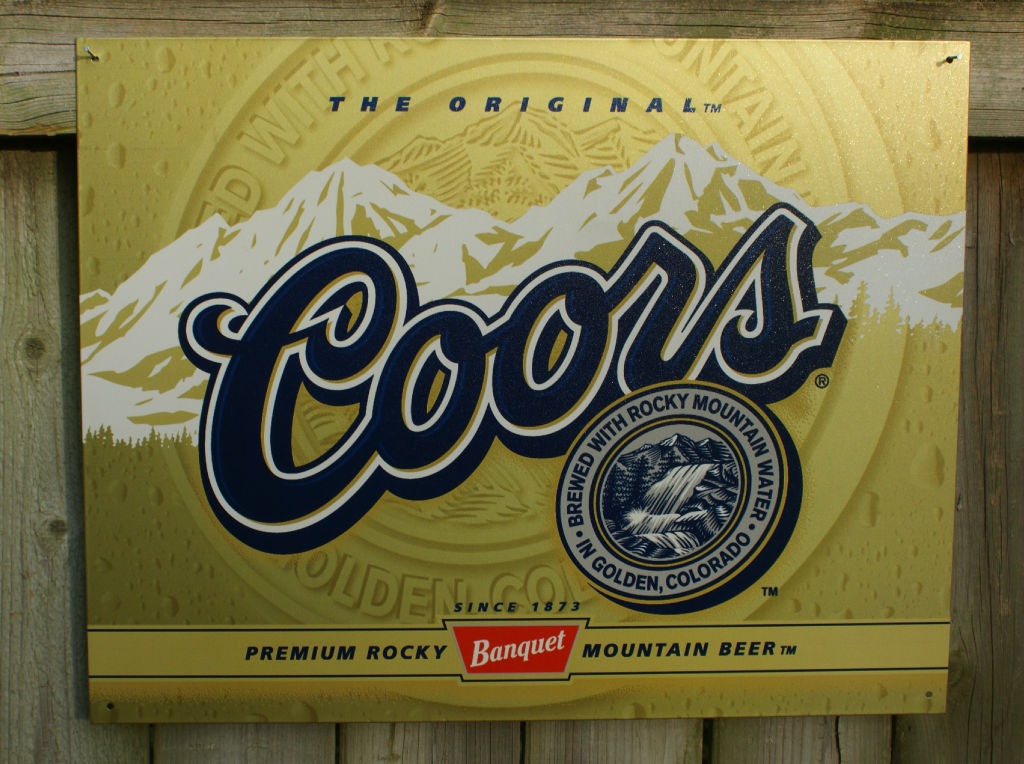 The Original Coors Gold Label Beer Tin Sign Bar Garage Man Cave Classi ...