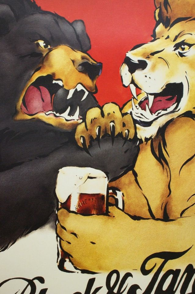 Anheuser Busch Black And Tan Beer American Original Poster Mint Rare V ...