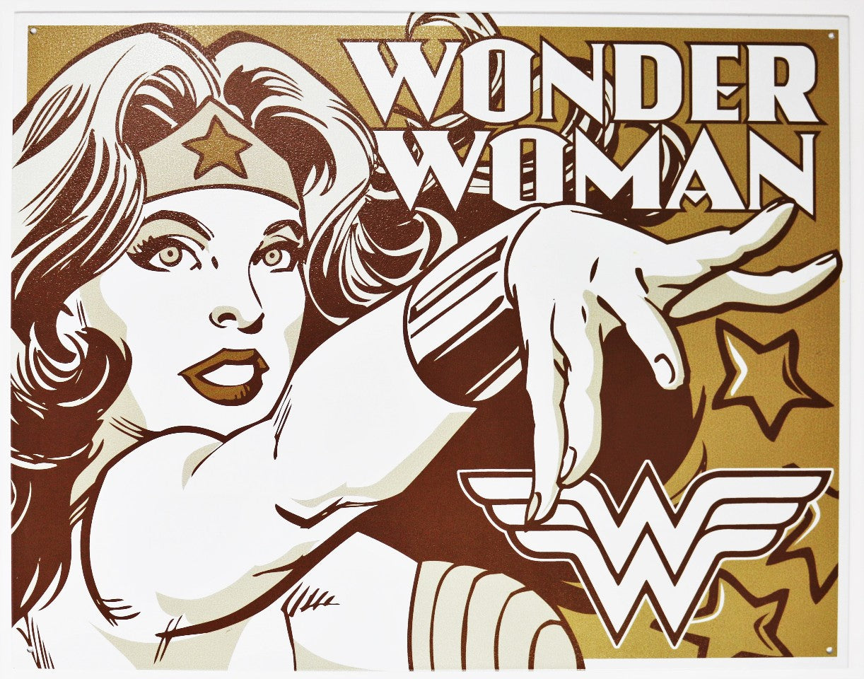 Wonder Woman Duo Tone Tin Metal Sign DC Comics Comic Book Justice Leag ...