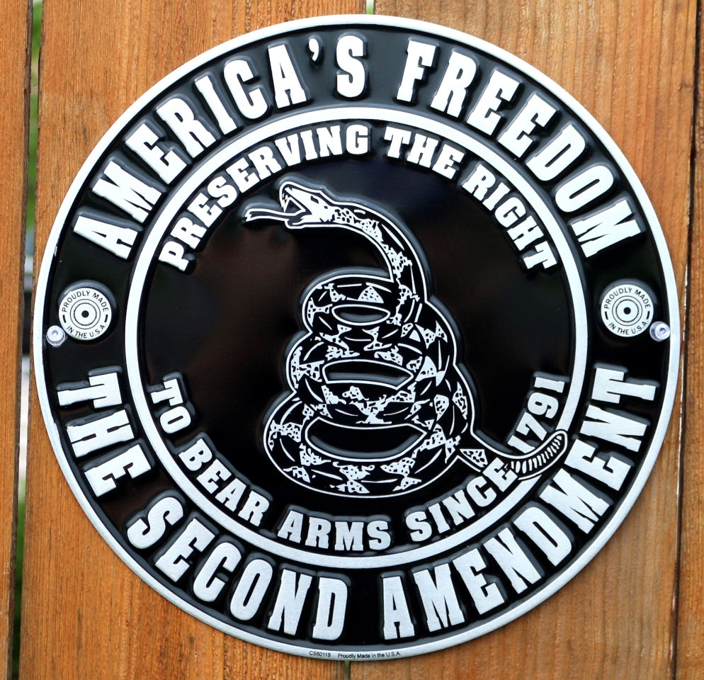 America's Freedom The 2nd Second Amendment Tin Metal Sign USA Arms Gun ...