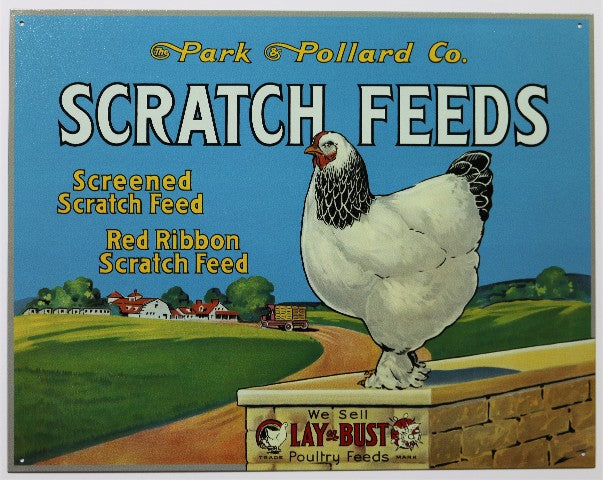 Park and Pollard Scratch Feed Tin Metal Sign Vintage Style AD Chicken ...