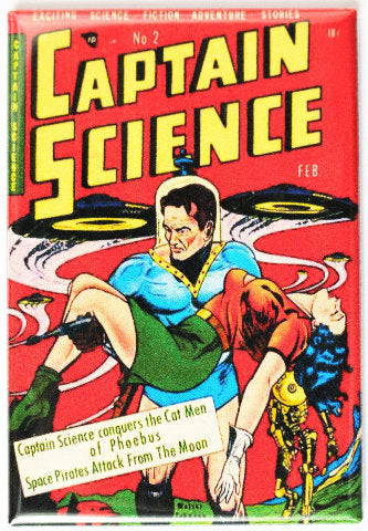Captain Science No 2 Comic Book FRIDGE MAGNET Sci Fi Pin Up Girl Space ...