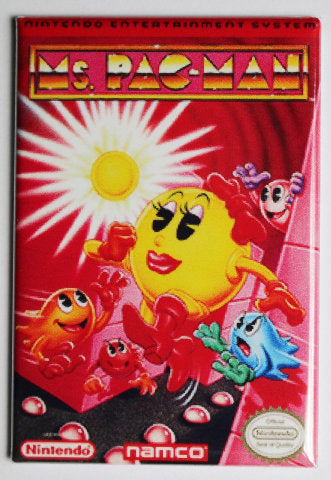 Nintendo Ms Pacman FRIDGE MAGNET Video Game Box Pac Man Classic NES ...