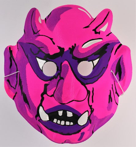 Vintage Hot Pink Demon Devil Halloween Mask 80's 90's Monster – The ...
