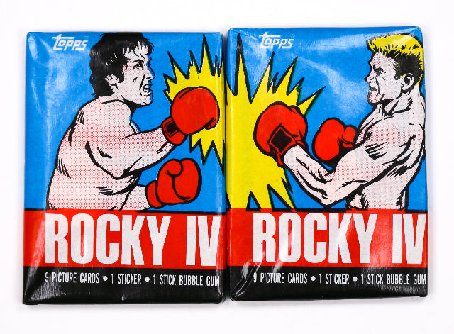 Rocky IV Vintage Trading Cards TWO Wax Packs 1985 Topps Balboa Boxing ...