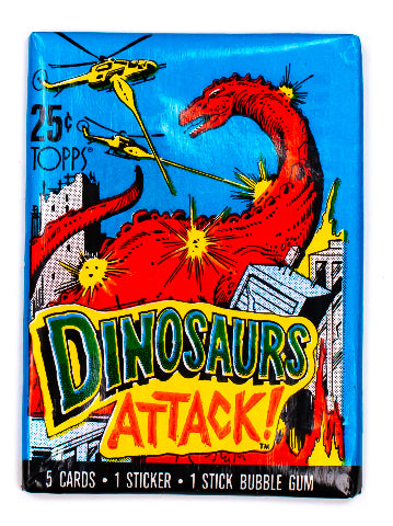 Dinosaurs Attack Vintage Trading Cards TWO Wax Packs 1988 Topps T Rex ...