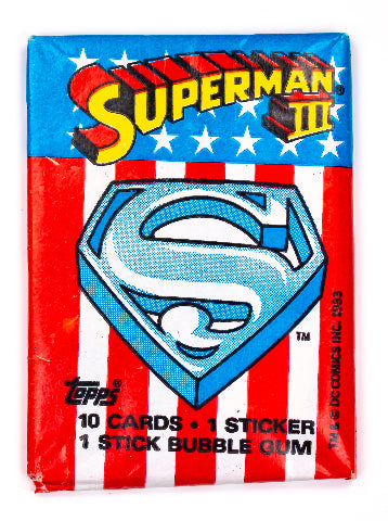 Superman 3 Vintage Trading Cards ONE Wax Pack 1983 Topps DC Comics Sup ...