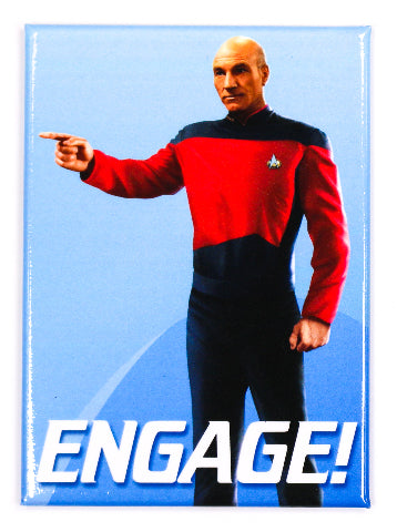 Star Trek The Next Generation Jean-Luc Picard Engage FRIDGE MAGNET The ...
