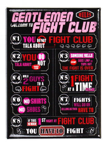 Rules of Fight Club FRIDGE MAGNET Tyler Durden Brad Pitt Classic 90's ...